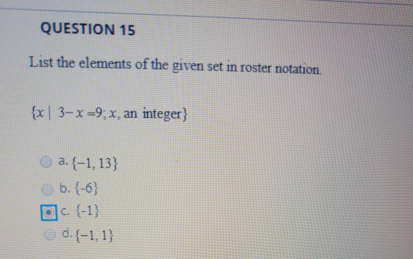 Solved QUESTION 15 List the elements of the given set in | Chegg.com