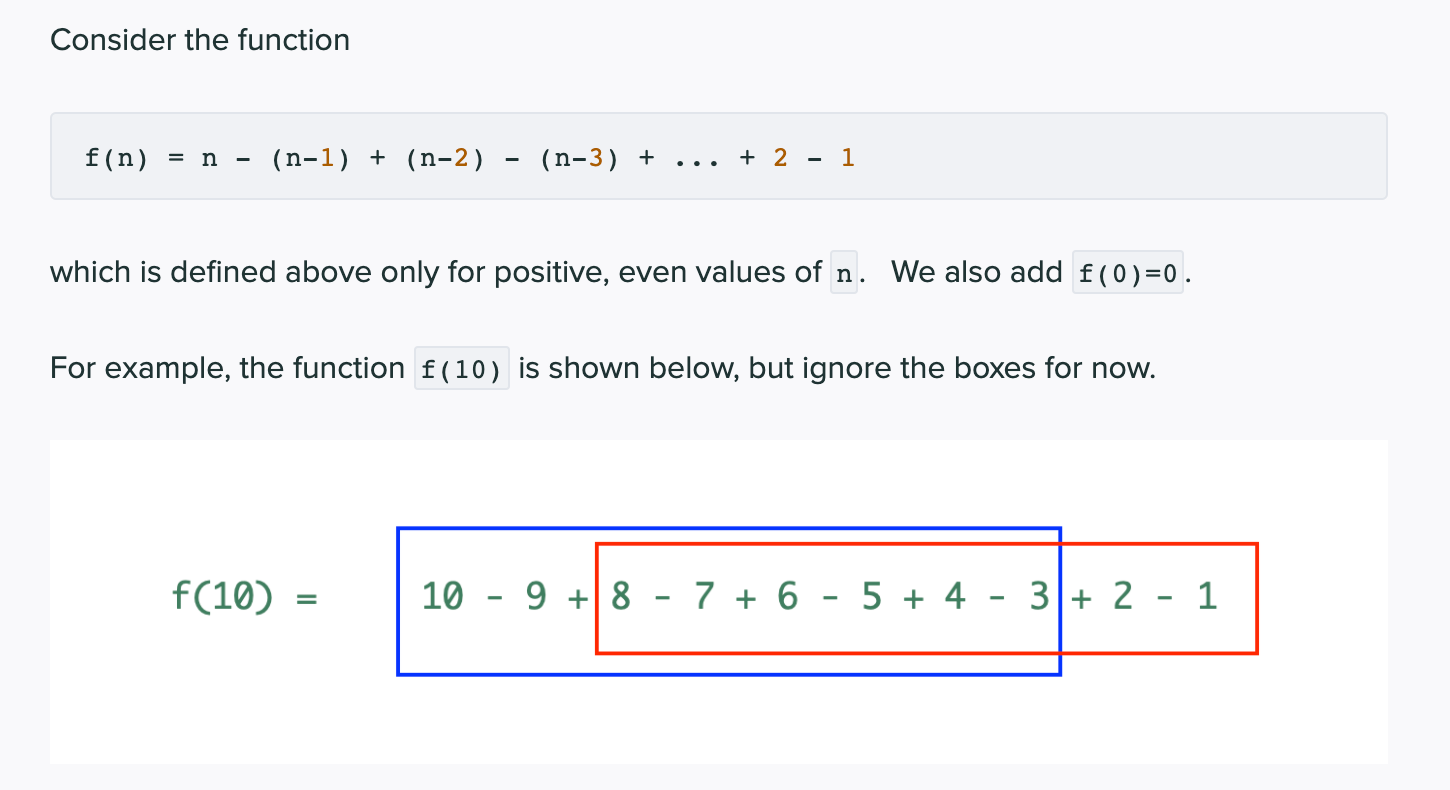 Solved Consider the function f(n) = n (n-1) + (n-2) - (n-3) | Chegg.com