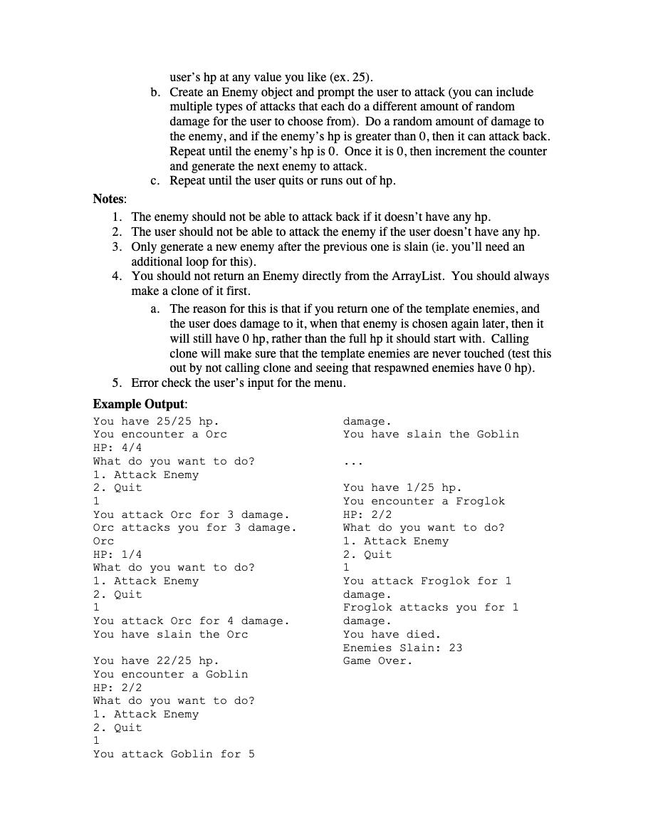 Solved CECS 277 - Lab 12 - Prototype Monster Fighter Create | Chegg.com