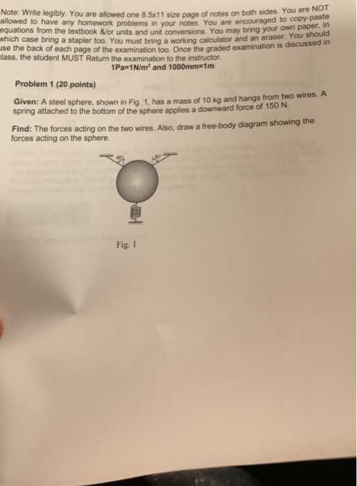 Solved Note: You are allowed one 8 5x11 size page of notes | Chegg.com