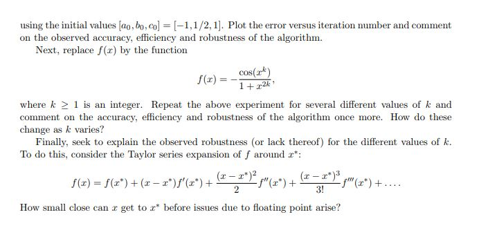 Numerical optimization An important problem in | Chegg.com