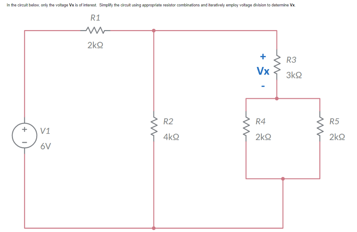 Solved In the circuit below, only the voltage Vx is of | Chegg.com