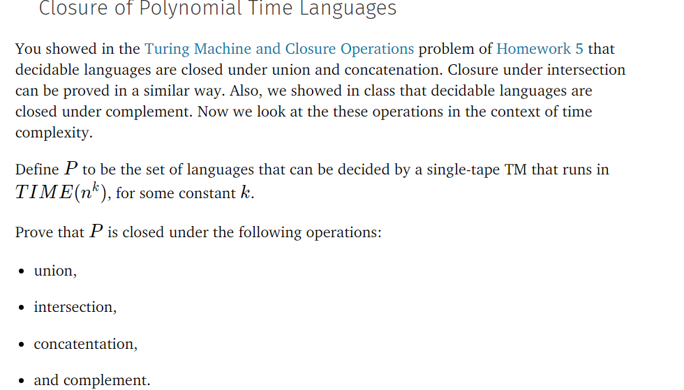 Closure of Polynomial Time Languages You showed in | Chegg.com