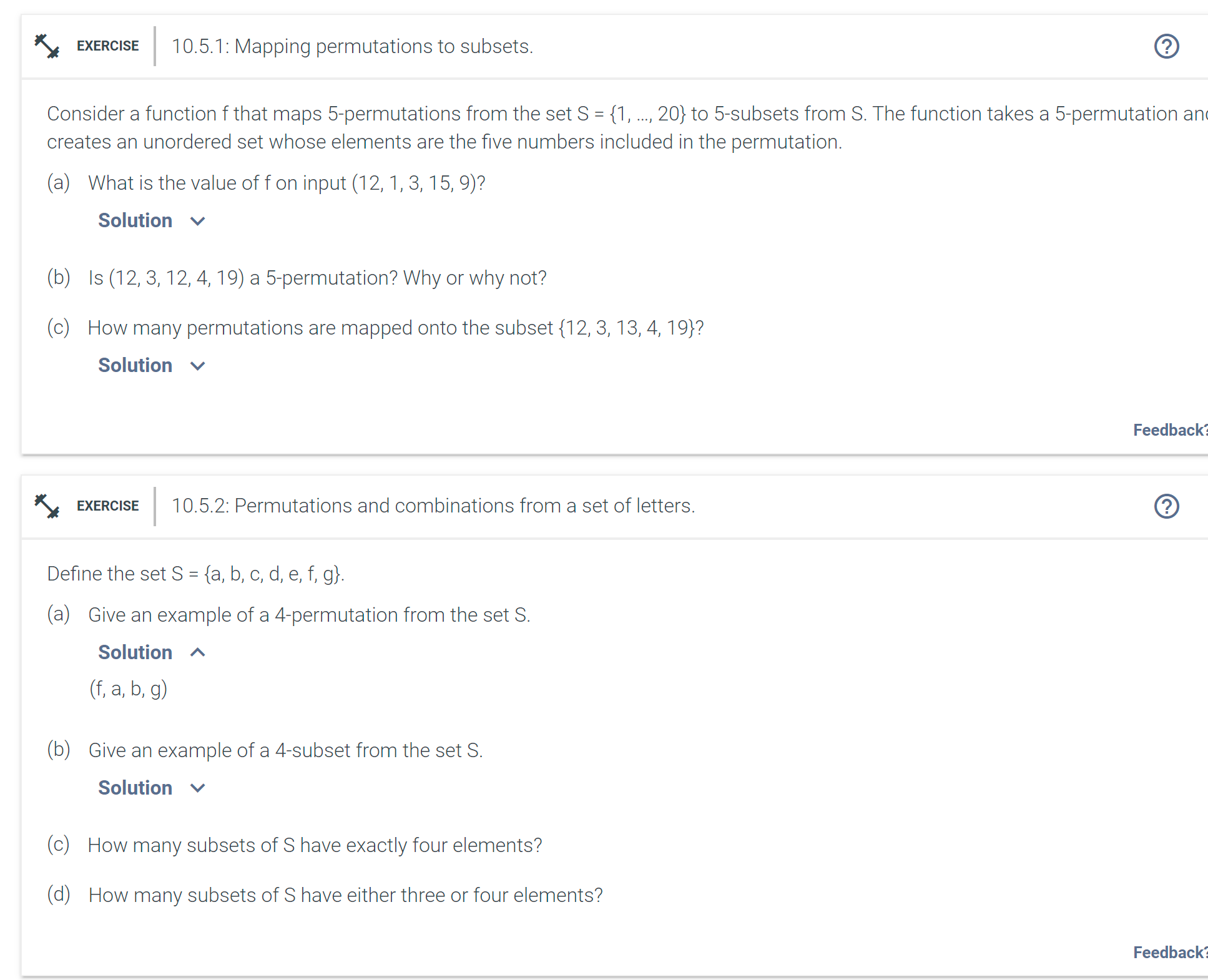 Solved Consider A Function F That Maps 5 Permutations From 