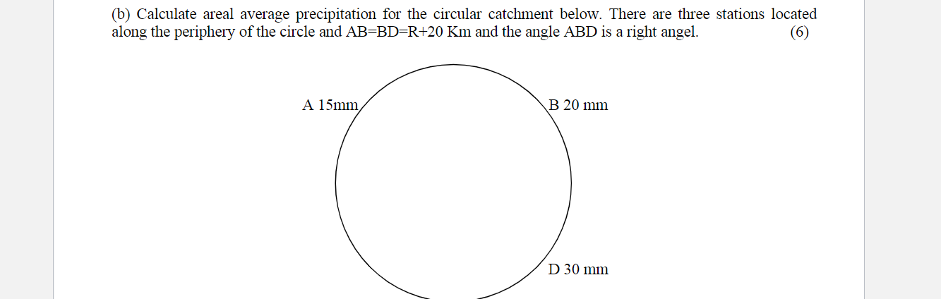 Solved (b) Calculate areal average precipitation for the | Chegg.com Solved (b) Calculate areal average precipitation for the | Chegg.com