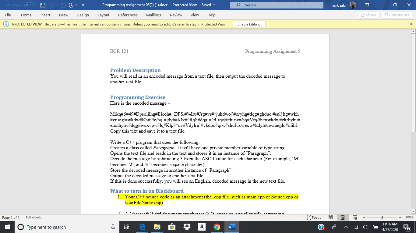 Solved AutoSave of O C Programming Assignment 05(2) (1).docx | Chegg.com