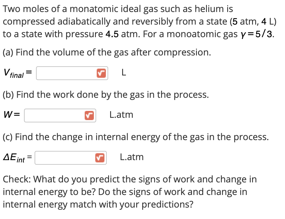Solved Two moles of a monatomic ideal gas such as helium is | Chegg.com