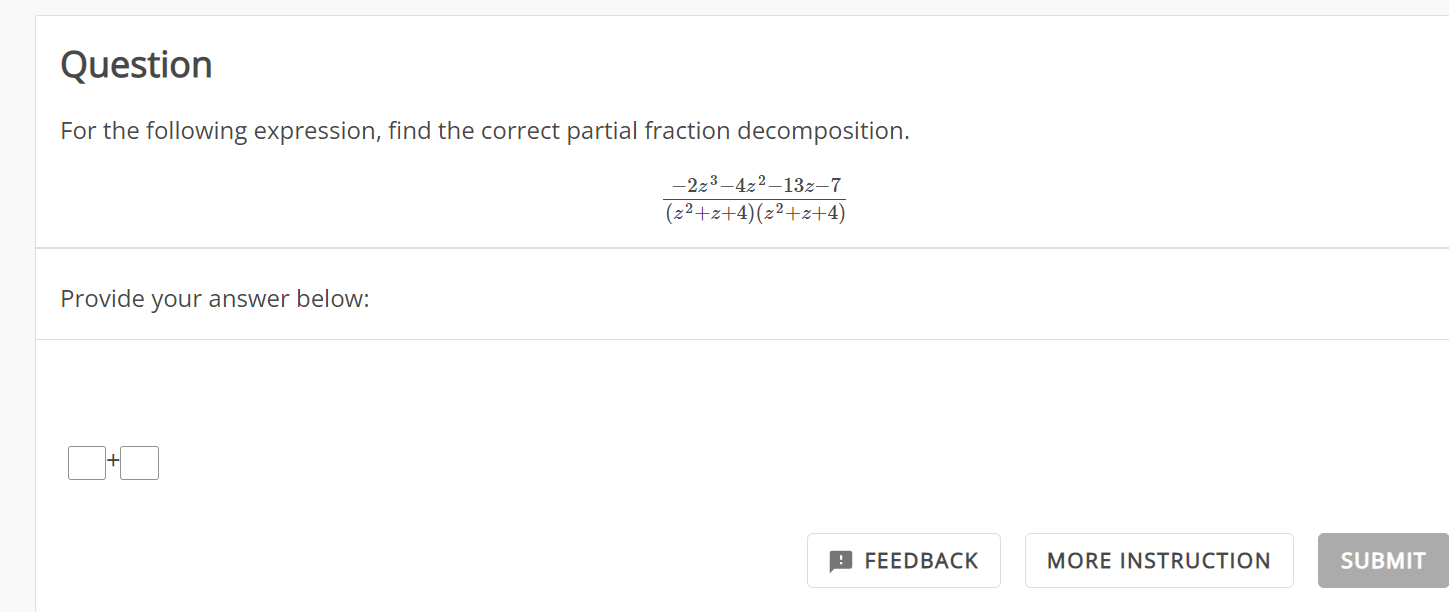Solved For the following expression, find the correct | Chegg.com
