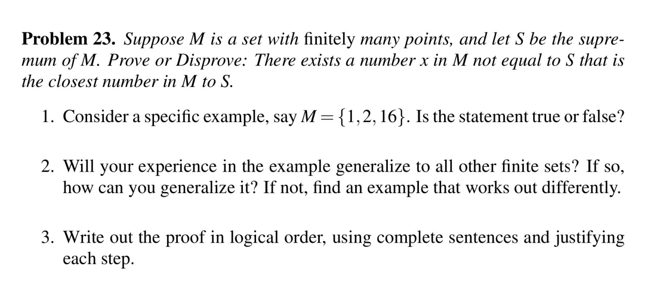 Solved Problem 23. Suppose M is a set with finitely many | Chegg.com