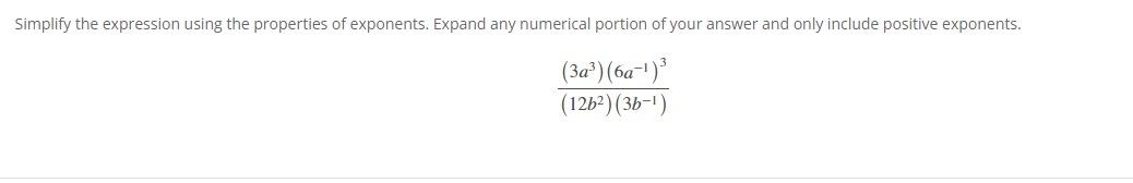 Solved (12b2)(3b−1)(3a3)(6a−1)3 | Chegg.com