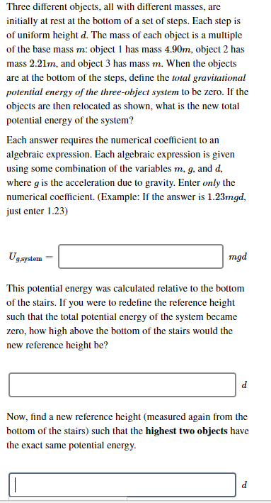 Solved Three different objects, all with different masses, | Chegg.com