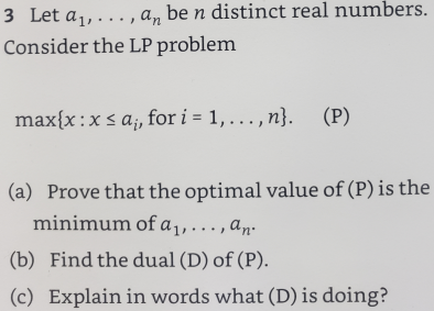 Solved 3 Let a1,. .. , an be n distinct real numbers. | Chegg.com