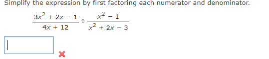 Solved Simplify the expression by first factoring each | Chegg.com