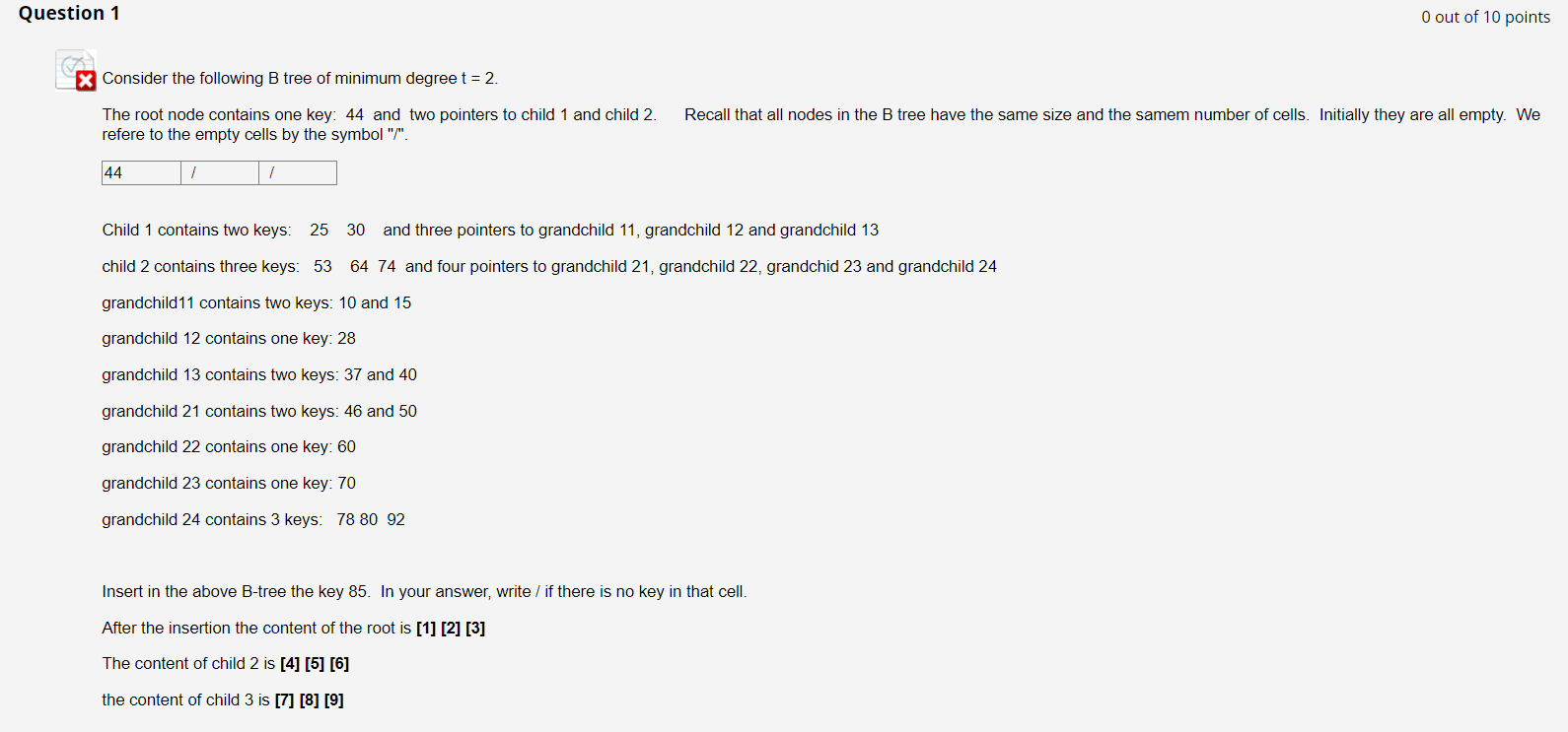 Solved estion 1 0 out of 10 points X Consider the following | Chegg.com