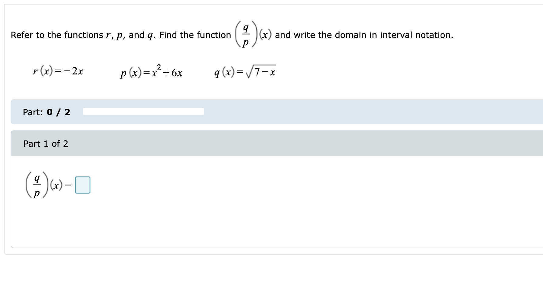Solved Refer to the functions r, p, and q. Find the function | Chegg.com