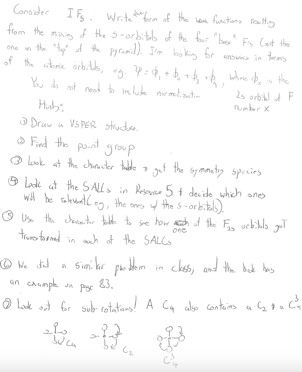 Consider IF 5 . Writetheform of the wave functions | Chegg.com