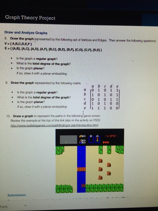 Solved Graph Theory Project Draw and Analyze Graphs 8. Draw | Chegg.com