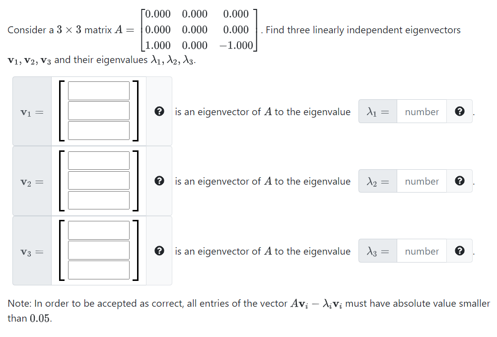 Solved Find three linearly independent eigenvectors T0.000 | Chegg.com