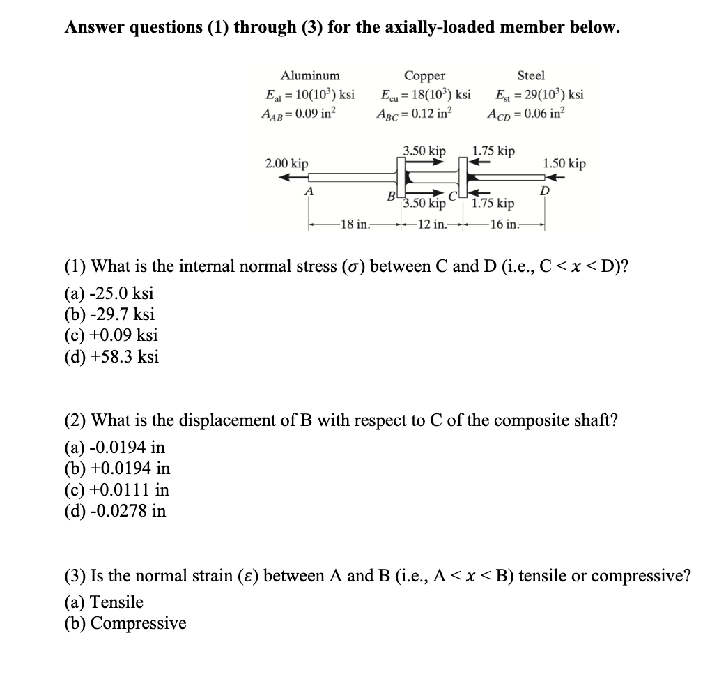 Solved Answer questions (1) through (3) for the | Chegg.com