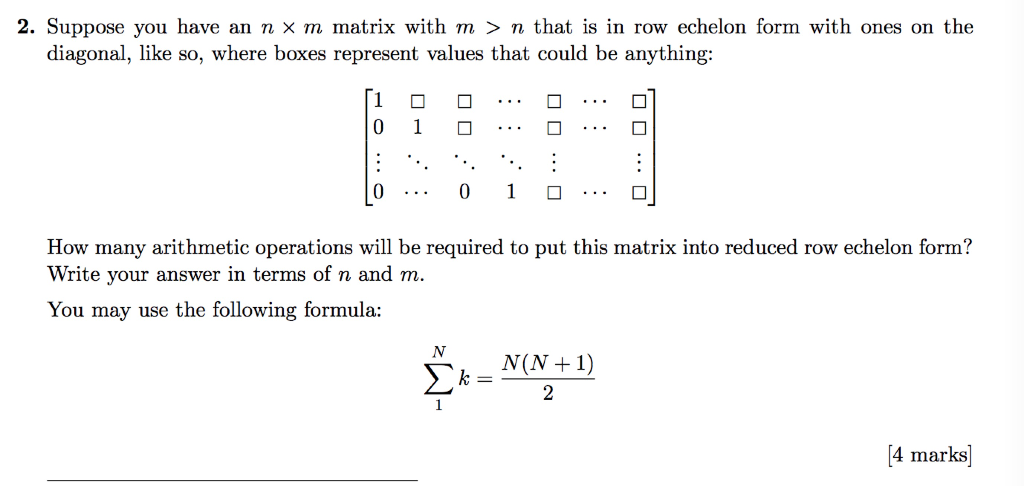 Solved 2. Suppose you have an n x m matrix with m > n that | Chegg.com