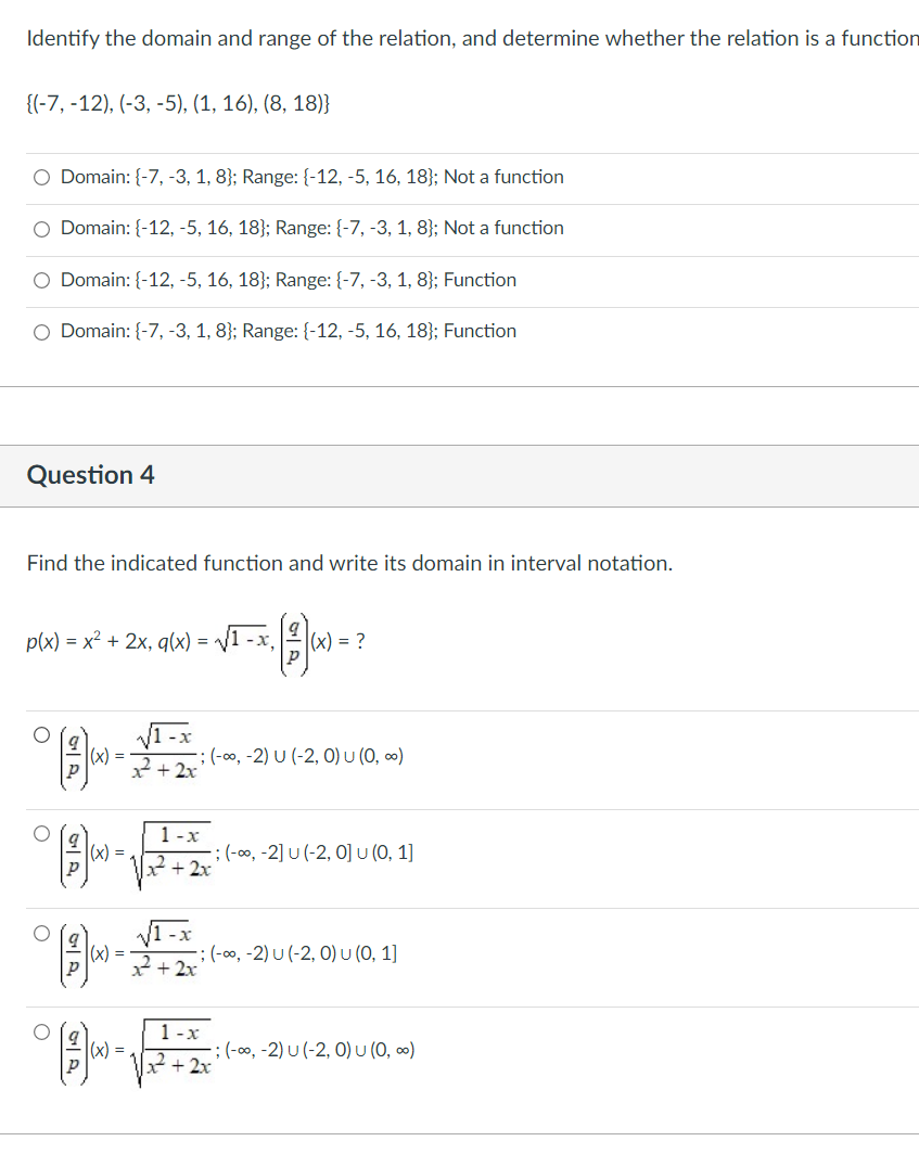 [Solved]: Identify the domain and range of the relation, a