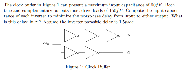 Solved The clock buffer in Figure 1 can present a maximum | Chegg.com