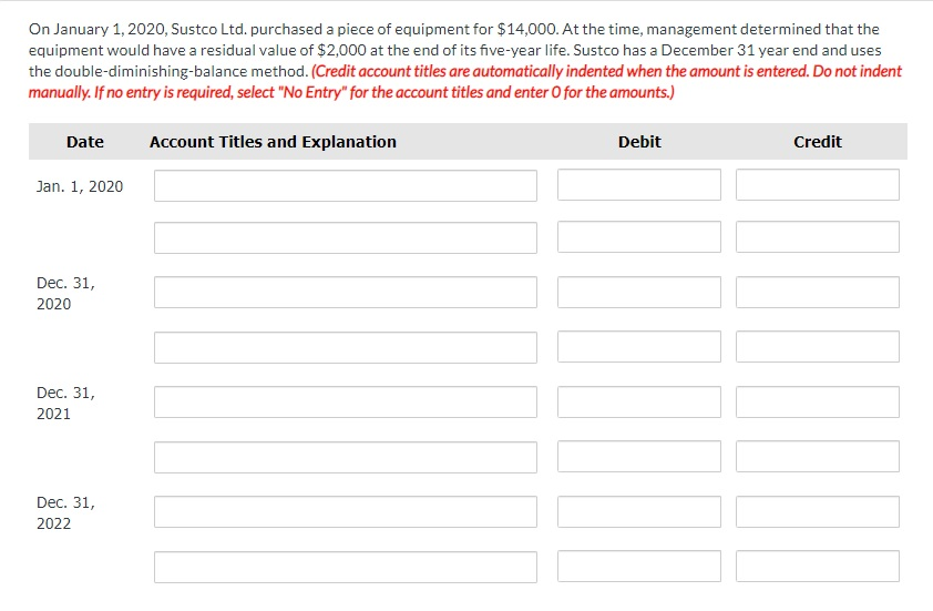 Solved Prepare all necessary journal entries for 2020, 2021, | Chegg.com