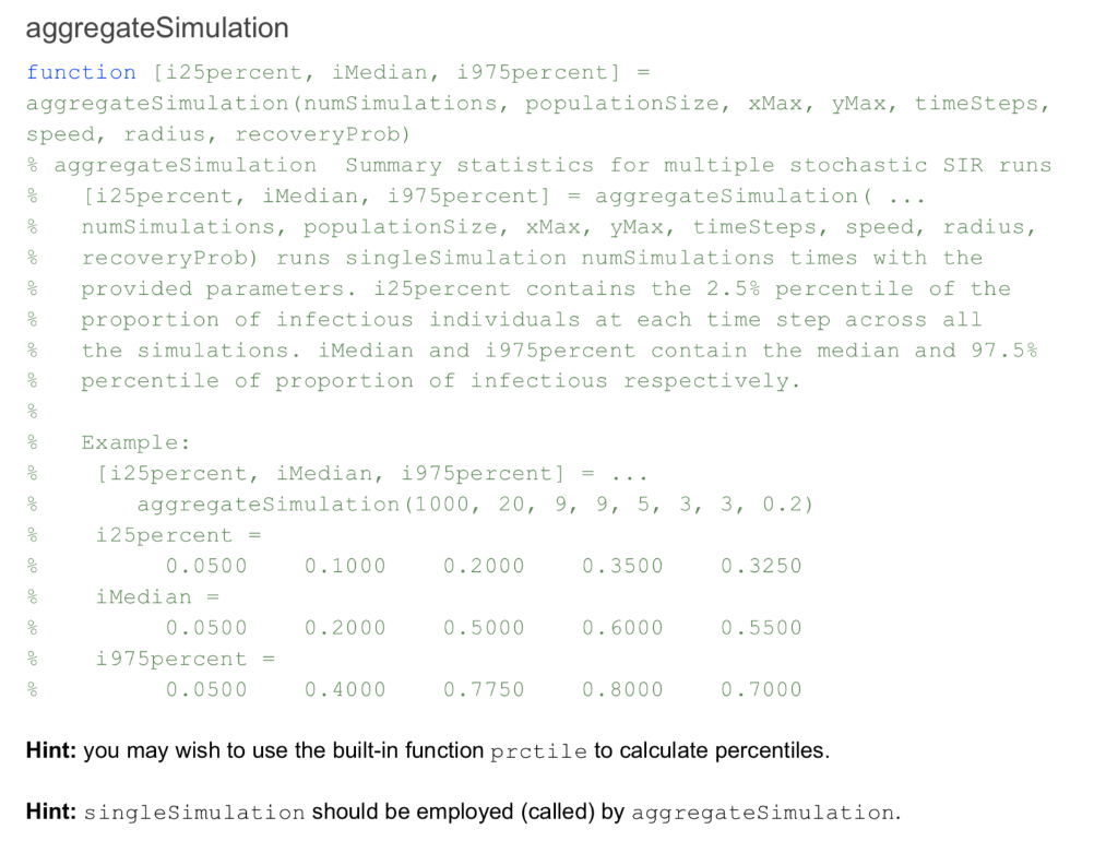aggregate Simulation function [i25percent, iMedian, | Chegg.com
