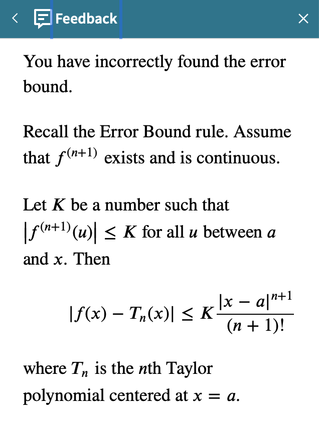 Solved Compute the Taylor polynomial T5(x) and use the Error | Chegg.com