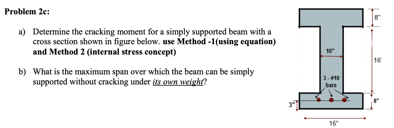 Solved a) Determine the cracking moment for a simply | Chegg.com