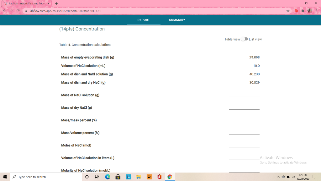 Solved Labllow - report: Data and Repox + | Chegg.com