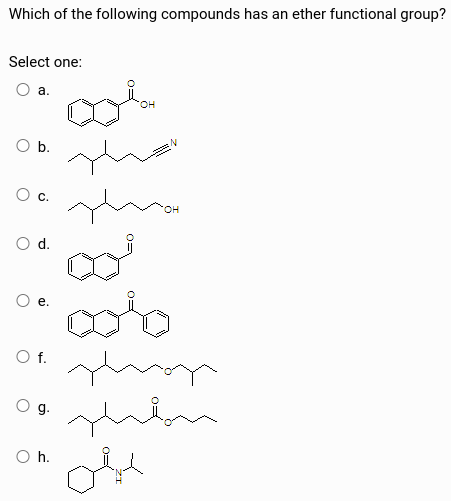Solved Which of the following compounds has an ether | Chegg.com