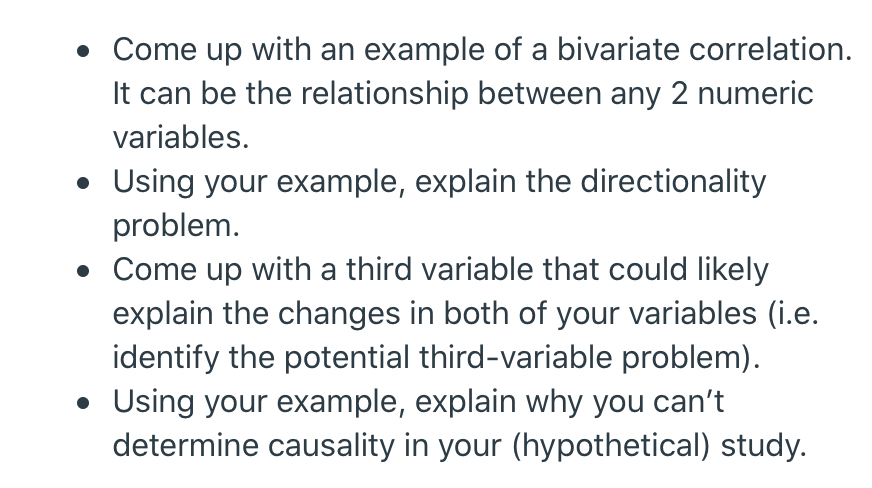 Solved • Come up with an example of a bivariate correlation. | Chegg.com