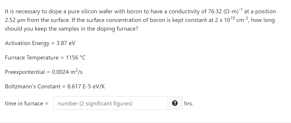 Solved It is necessary to dope a pure silicon wafer with | Chegg.com