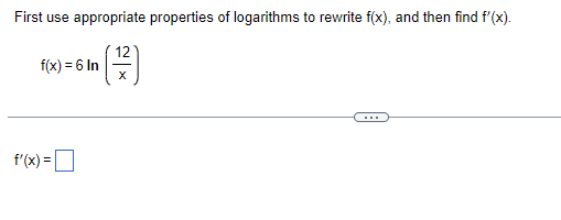 Solved First use appropriate properties of logarithms to | Chegg.com