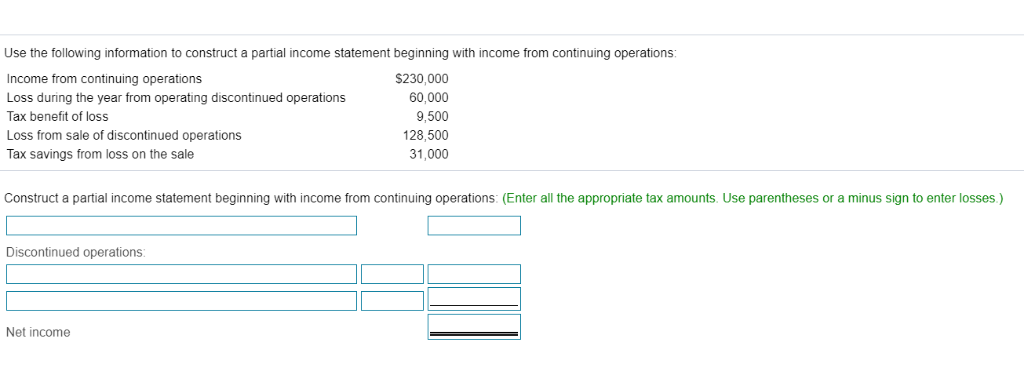 Solved Use the following information to construct a partial | Chegg.com
