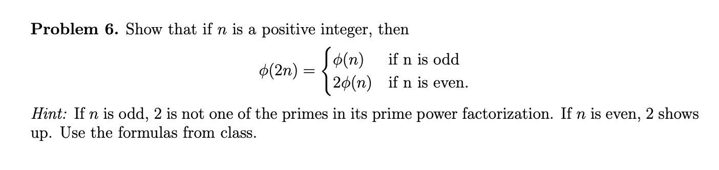 Solved Problem 6. Show that if n is a positive integer, then | Chegg.com