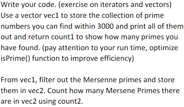 Solved Write Your Code Exercise On Iterators And Vectors 8801