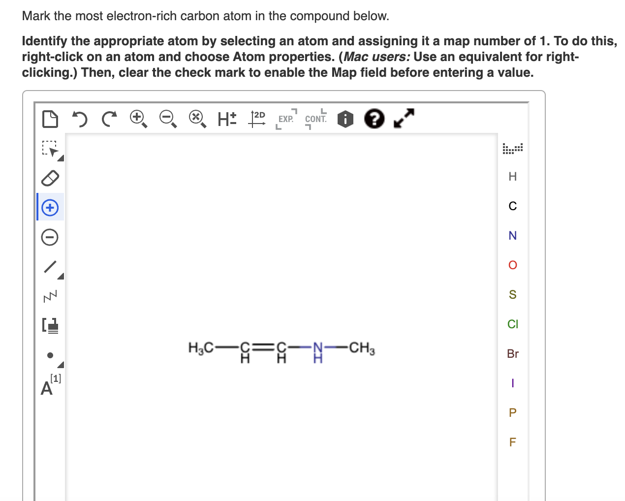 Solved Mark the most electron-rich carbon atom in the | Chegg.com