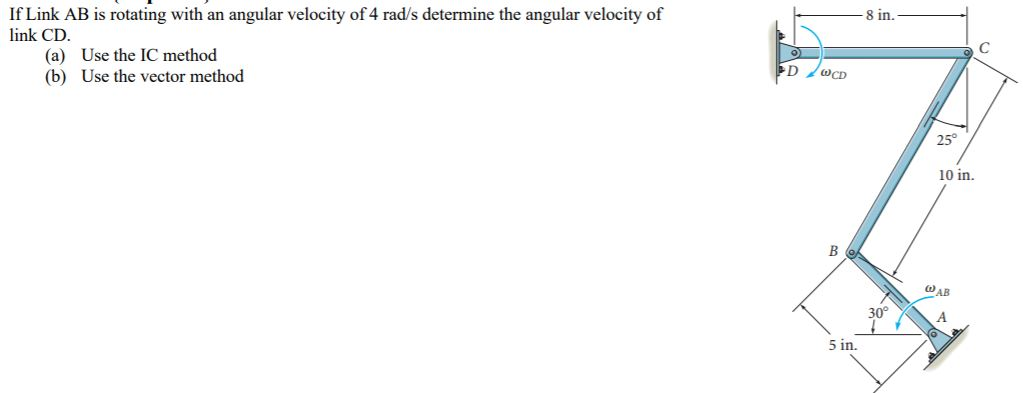 Solved Determine the angular velocity of link AB, and the | Chegg.com