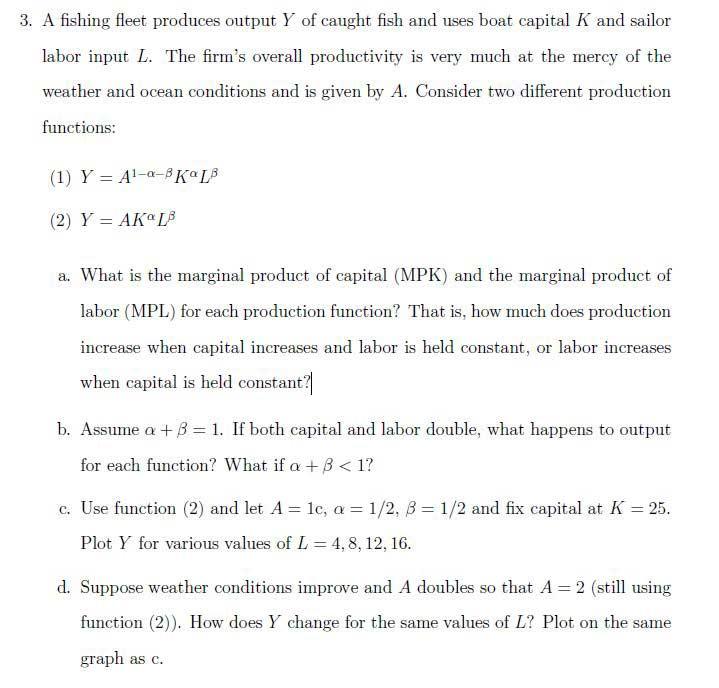 Solved labor input L. The firm's overall productivity is | Chegg.com