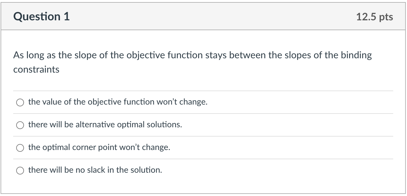 As long as the slope of the objective function stays | Chegg.com