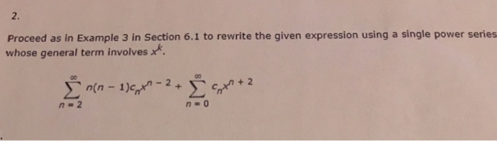 Solved 2. Proceed as in Example 3 in Section 6.1 to rewrite | Chegg.com
