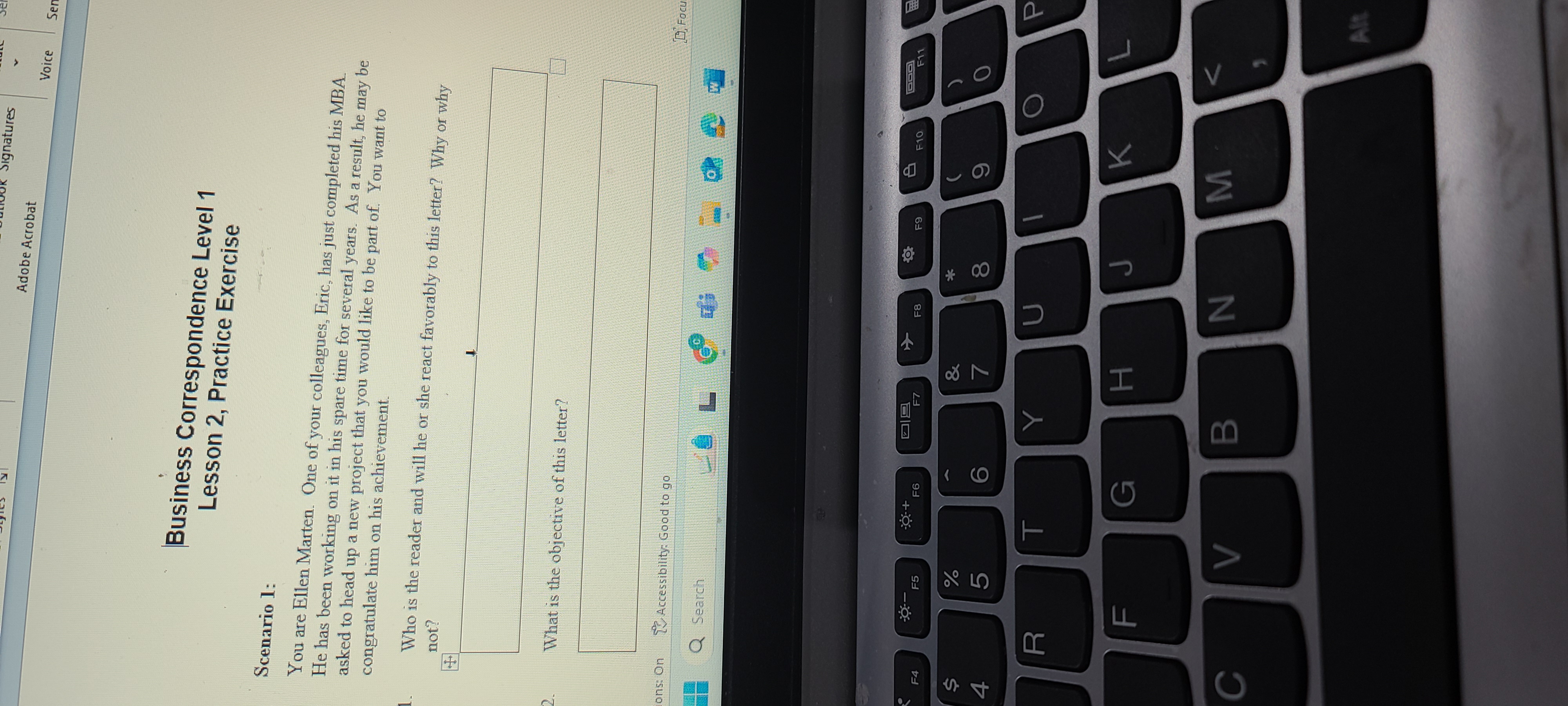 Solved Business Correspondence Level 1 ﻿Lesson 2, ﻿Practice | Chegg.com