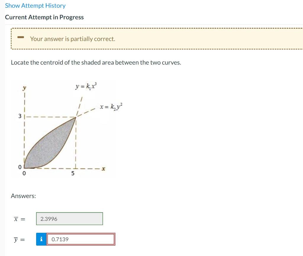 Solved Locate the centroid of the shaded area between the | Chegg.com