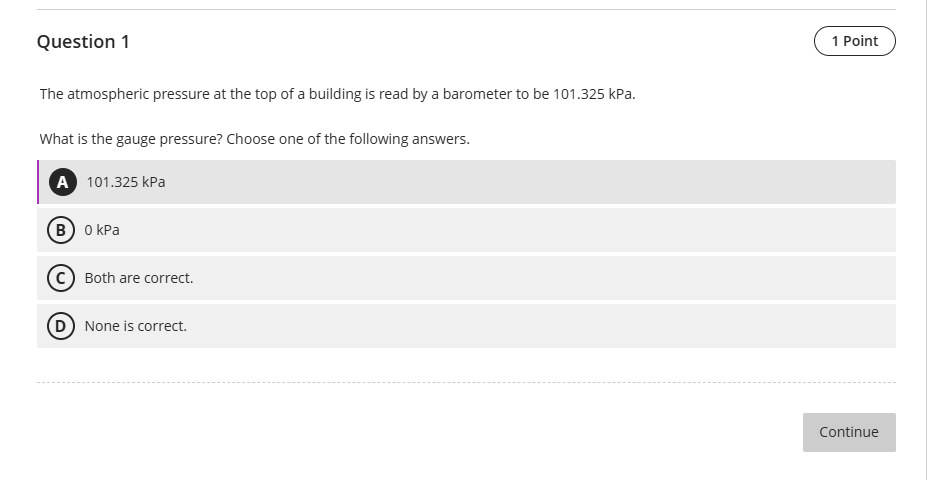 Solved Question 1The atmospheric pressure at the top of a | Chegg.com