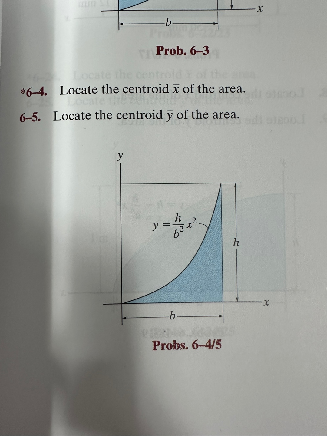 Solved Prob. 6-3 *6-4. Locate the centroid xˉ of the area. | Chegg.com Solved Prob. 6-3 *6-4. Locate the centroid xˉ of the area. | Chegg.com