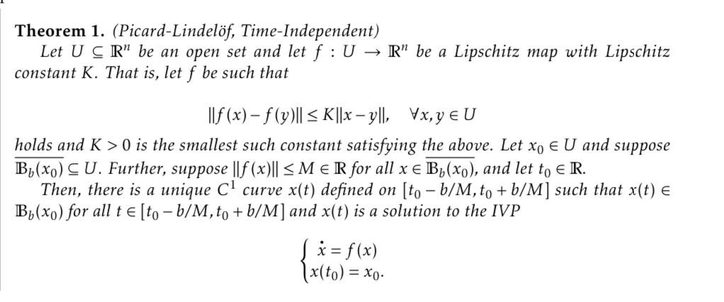 Solved Theorem 1. (Picard-Lindelöf, ﻿Time-Independent)Let | Chegg.com