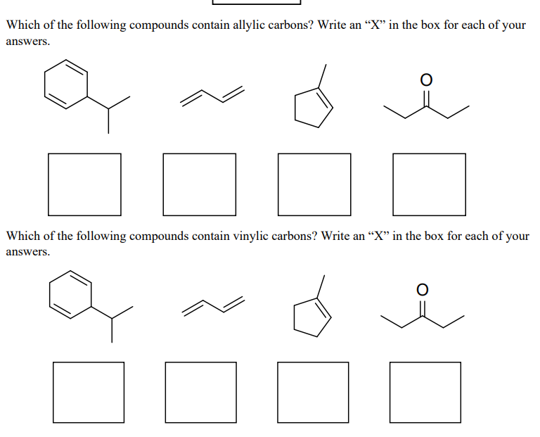Solved Which of the following compounds contain allylic | Chegg.com