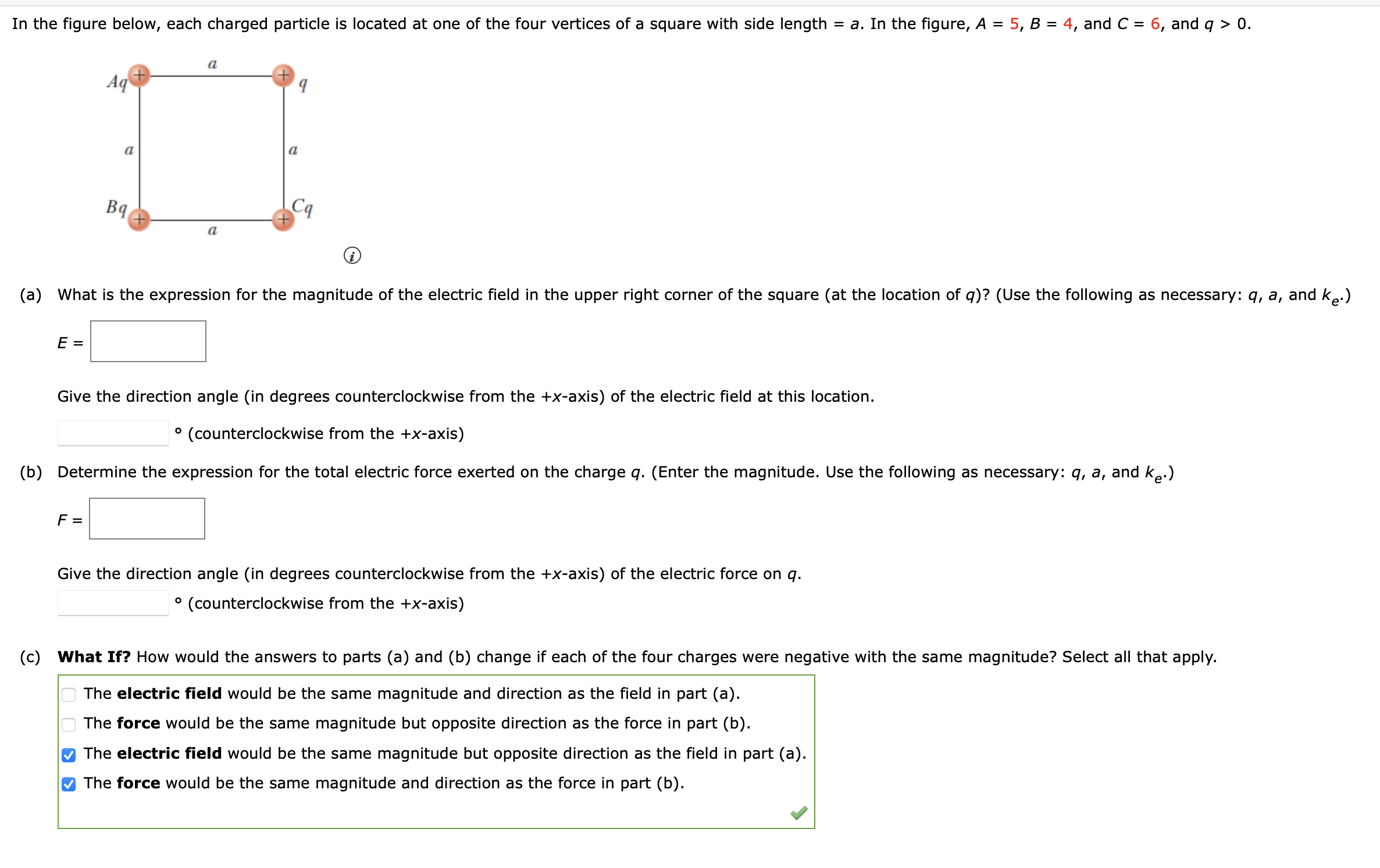 Solved In the figure below, each charged particle is located | Chegg.com